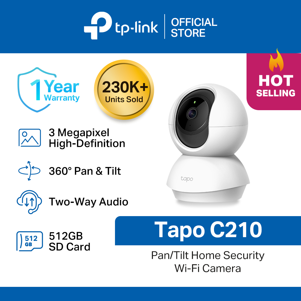 TP-Link Tapo C210 2K 3MP 360 Degree Pan/Tilt 30ft Advanced Night Vision Security Wifi Ip Cctv ...