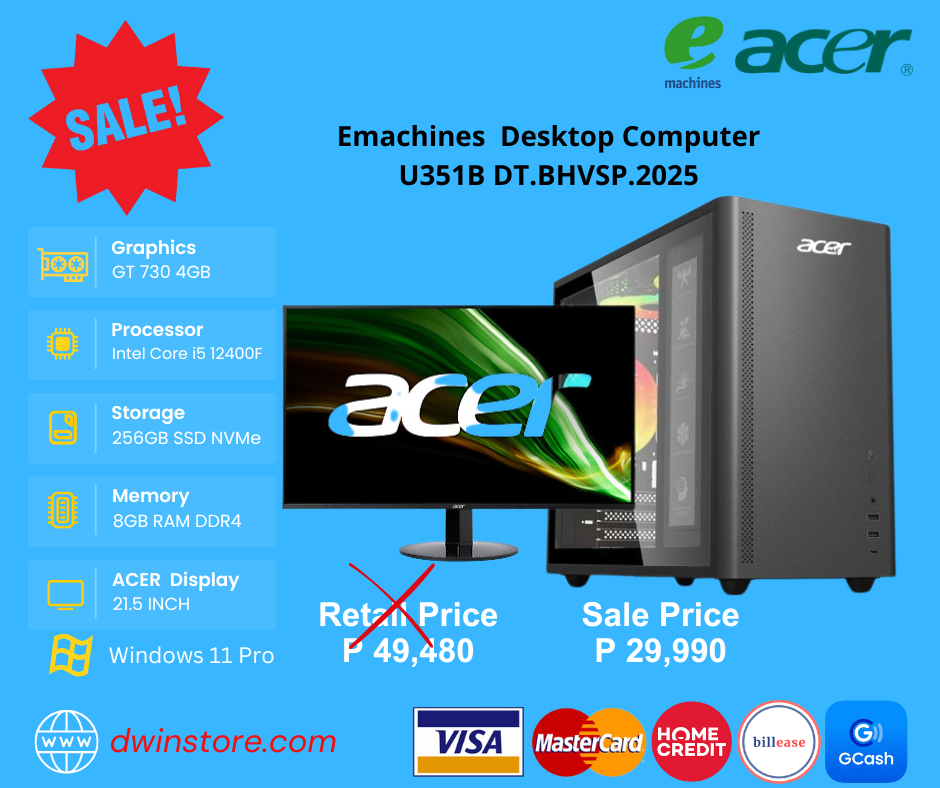 Emachines Acer U351B DT.BHVSP.2025 Intel Core i5-12400 Desktop Intel ...